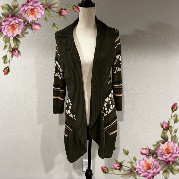 Allison Brittney | Sweaters | Aztecprint Long Sleeve Open Cardigan ...